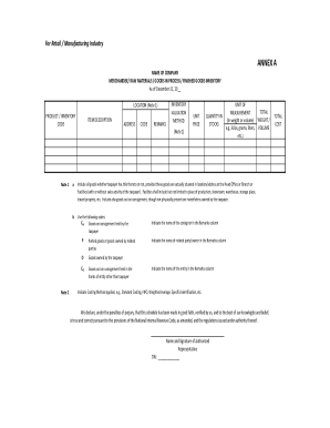 Fillable Online Raw Material, Work In Process & finished Goods ...