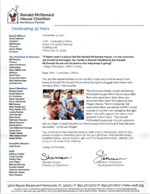Fillable Online Ronald McDonald House Charities - University of West ...