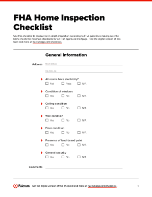 Fillable Online FHA Home Inspection Checklist: What Appraisers Look For ...
