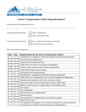 Fillable Online Secure Transportation Vehicle Inspection Report Fax ...