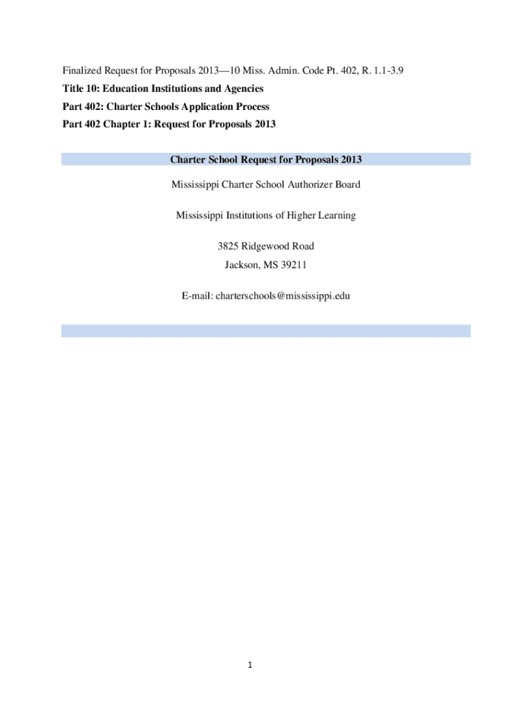 Fillable Online sos ms Finalized Request for Proposals 201310 Miss ...