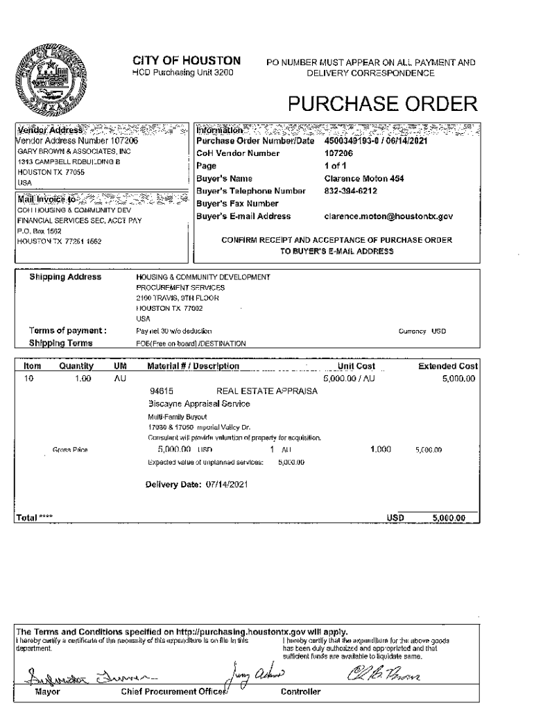 Fillable Online View Contract - City of Houston Fax Email Print - pdfFiller