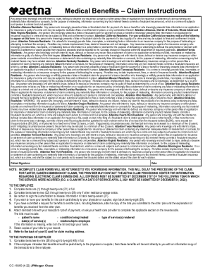 Fillable Online Aetna - JPMorgan Chase - Medical Benefits Request Claim ...