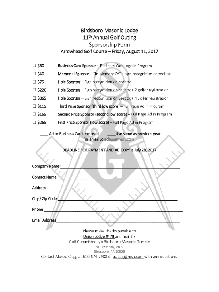 Fillable Online Birdsboro Masonic Lodge Fax Email Print - pdfFiller