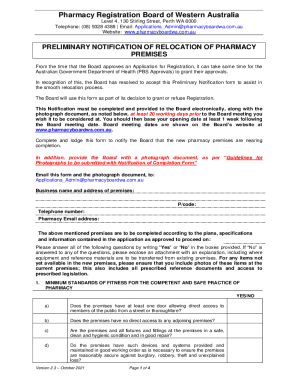 Fillable Online The Pharmacy Registration Board of Western Australia ...
