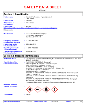 Fillable Online Material Safety Data Sheet: 1. Identification of The ... - Scribd Fax Email ...