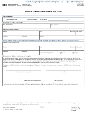 Fillable Online DEMANDE DE PERMIS D'EXPORTATION DE POISSON Fax Email Print - pdfFiller
