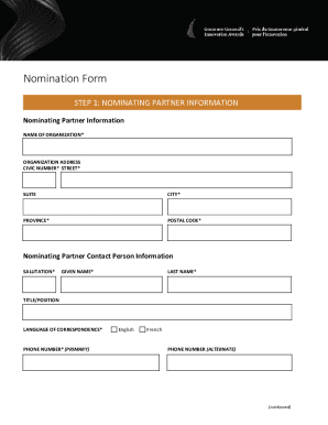 Fillable Online Nomination Form - Governor General's Innovation Awards ...