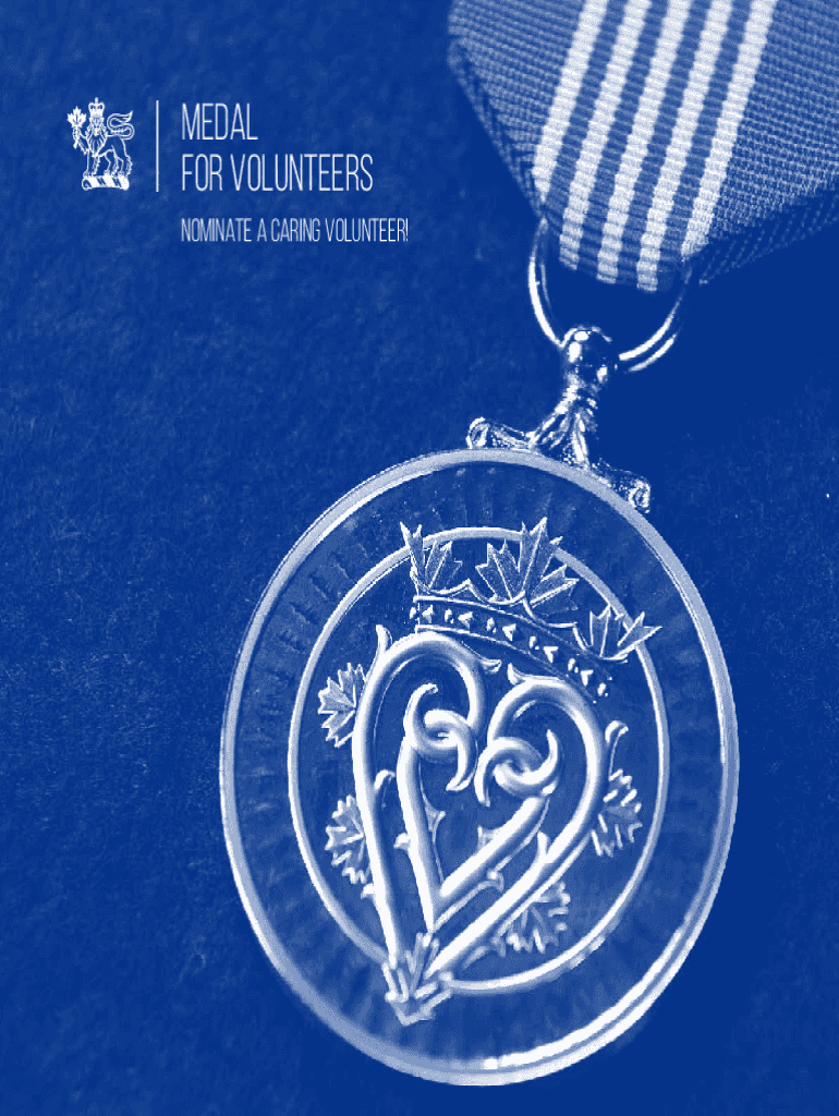 Fillable Online Nomination Guide Booklet for the Sovereign Medal for ...