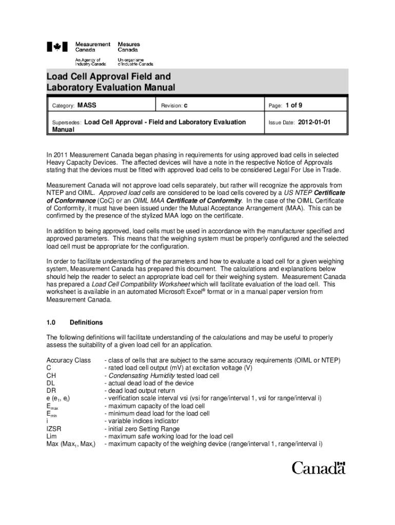 Fillable Online Load Cell Application and Test GuidelineNicol Scales ...