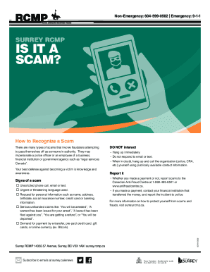 Fillable Online IS IT A SCAM? - BC.RCMP-grc.gc.ca Fax Email Print ...