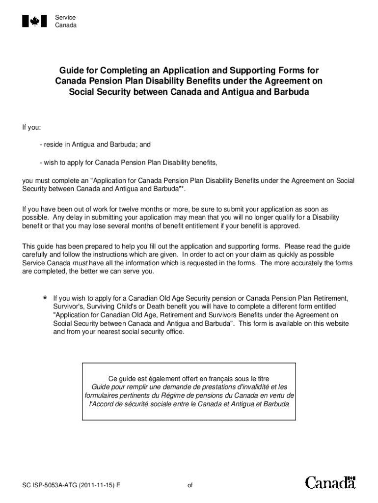 Fillable Online Antigua and Barbuda/Canada Agreement - Service Canada ...