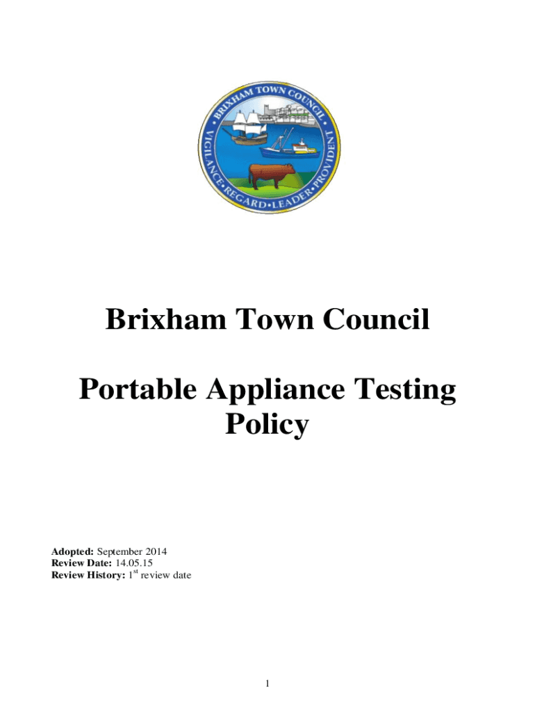 Fillable Online Policy Electrical Safety: Portable Appliance Testing ...