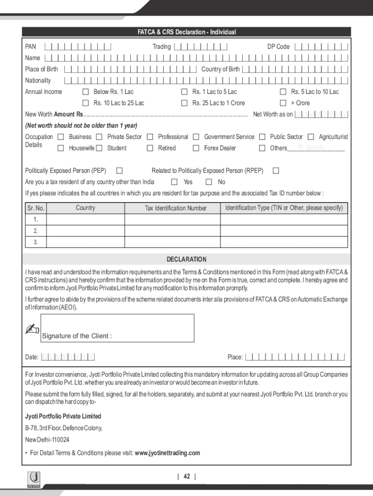 Fillable Online Account Opening Form - JYOTI Fax Email Print - pdfFiller