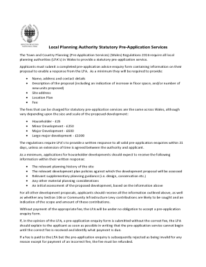 Fillable Online Local Planning Authority Statutory Pre-Application ...