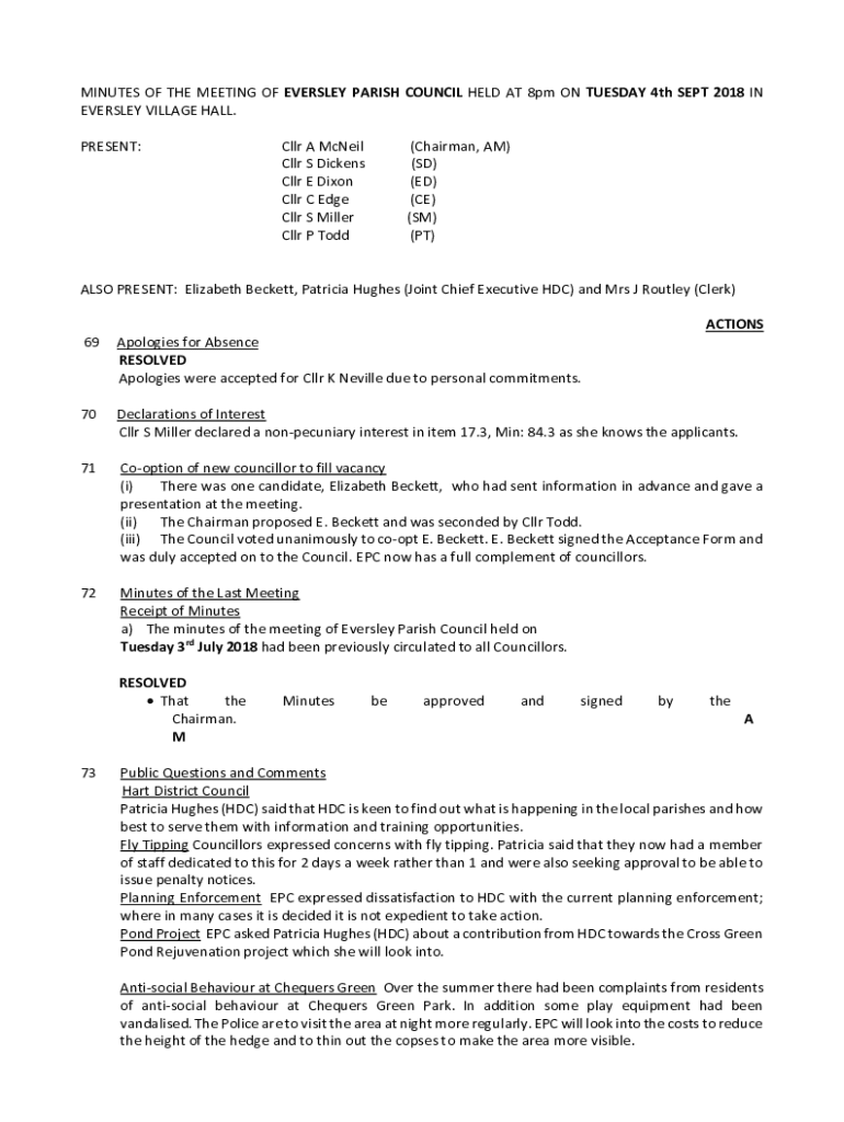 Fillable Online EVERSLEY VILLAGE HALL Fax Email Print - pdfFiller