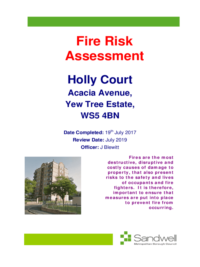 Fillable Online Fire Risk Assessment - Sandwell Council Fax Email Print ...