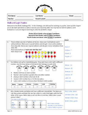 Fillable Online Math and Logic Puzzles Fax Email Print - pdfFiller