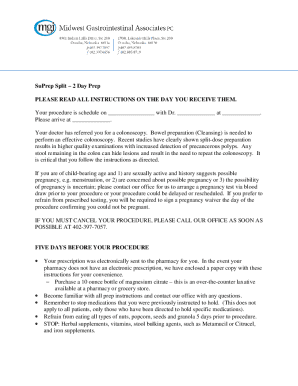 Fillable Online SuPrep Split2 Day Prep PLEASE READ ALL INSTRUCTIONS ON ...