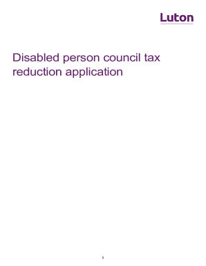 Fillable Online Application form for Council Tax reduction for people ...