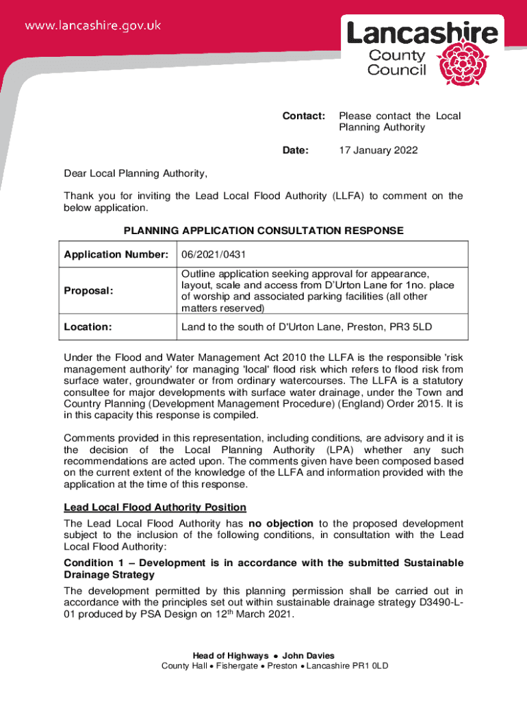 Fillable Online Review individual flood risk assessments: standing ...