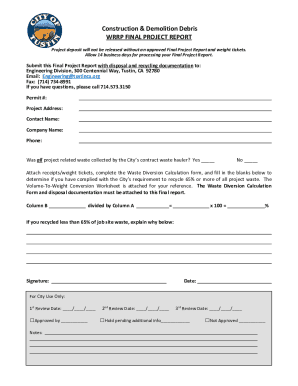 Fillable Online Construction & Demolition Debris WRRP FINAL PROJECT ...