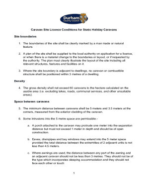 Fillable Online Caravan Site Licence Conditions for Static Holiday ...