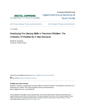 Fillable Online Developing Pre-Literacy Skills In Preschool Children ...