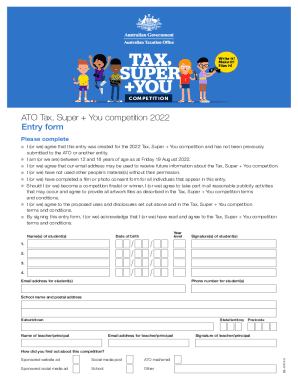 Fillable Online Entry form - Competition - Tax, Super + You Fax Email ...