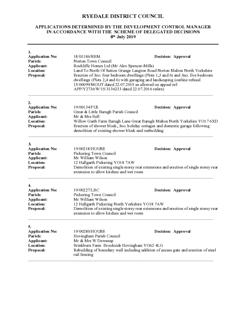 Fillable Online RYEDALE DISTRICT COUNCIL Fax Email Print - pdfFiller