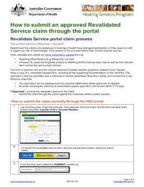 Fillable Online How to submit an approved Revalidated Service claim ...