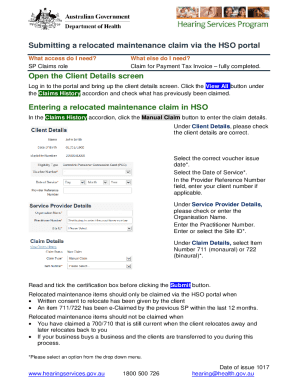 Fillable Online Submitting a relocated maintenance claim via the HSO ...