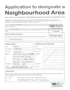Fillable Online consult waveney gov Neighbourhood Plan Area Designation ...