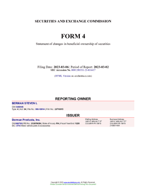 Fillable Online BERMAN STEVEN L Form 4 Filed 2023-03-06. Accession ...