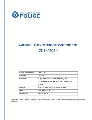 Fillable Online Annual Governance Statement 2018/19 - Office of the ...