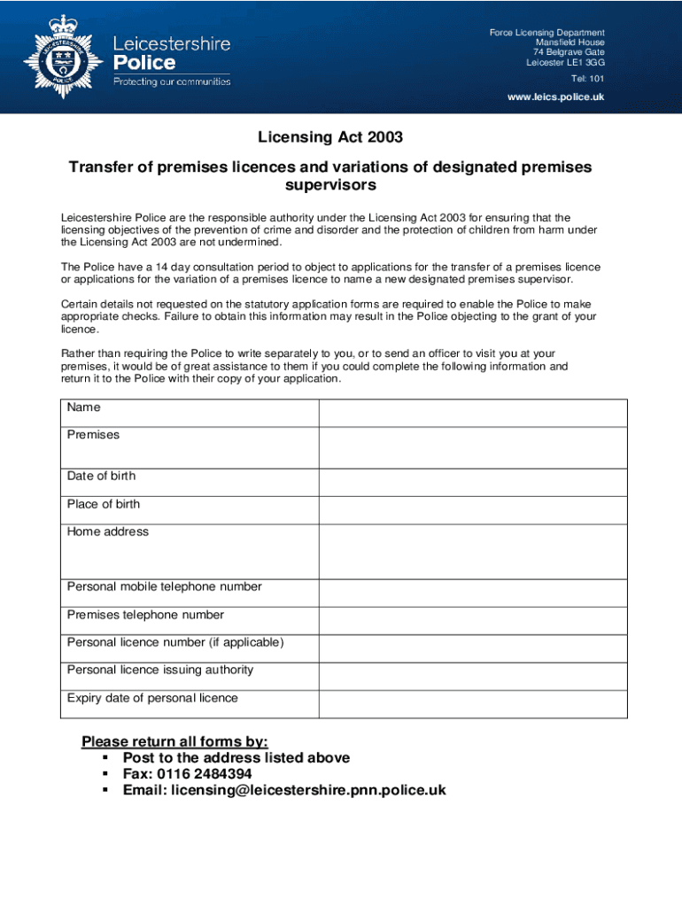 Fillable Online Police information form. Police information form Fax ...