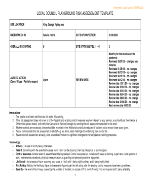 Fillable Online Managing Risk with Your Playground: A Checklist for ...