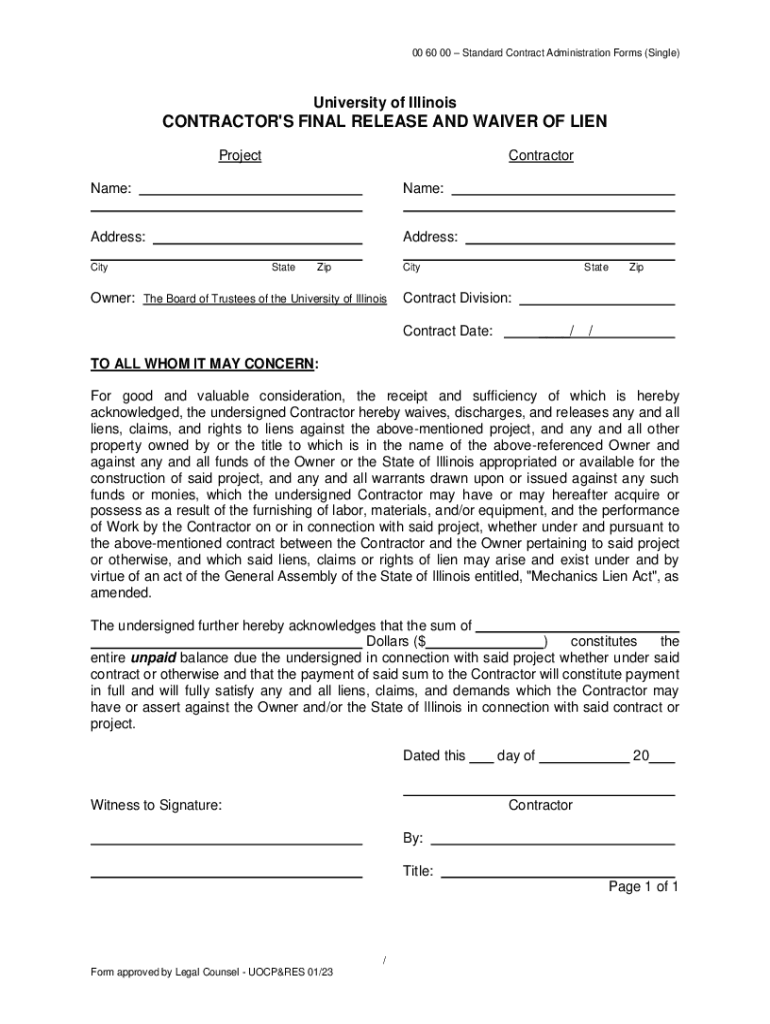 Fillable Online 00 60 00 Standard Contract Administration Forms (Single ...