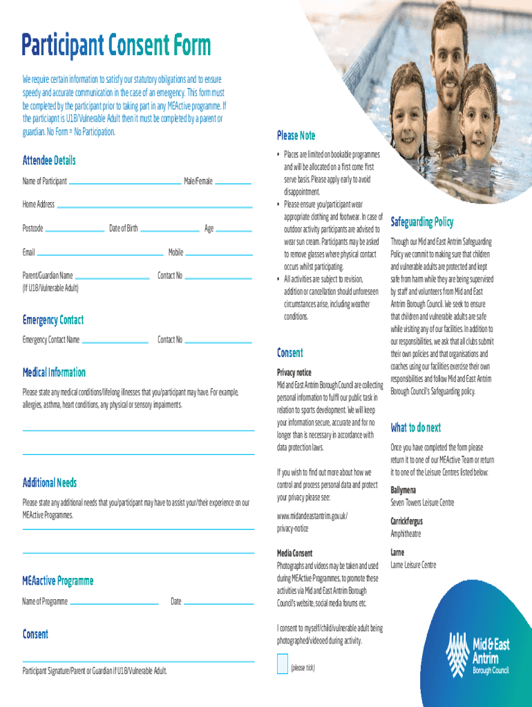 Fillable Online Participant Consent Form MEActive. Participant Consent Form MEActive Fax Email ...