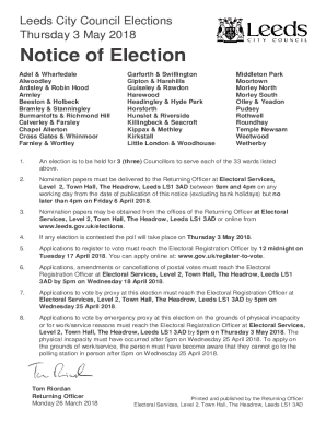 Fillable Online Local Government Elections - Birmingham City Council ...