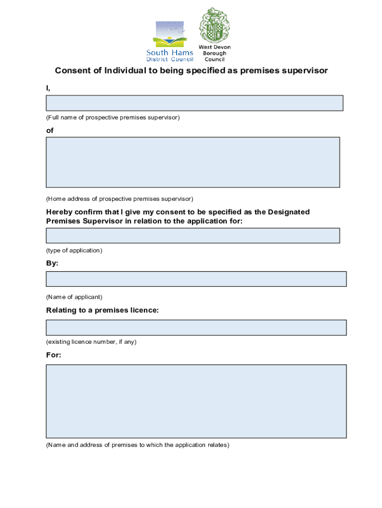 Fillable Online DPS Consent form - Premises Fax Email Print - pdfFiller