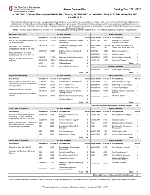 Fillable Online ati osu SAMPLE 4-YEAR PLAN: Construction Management, BS ...