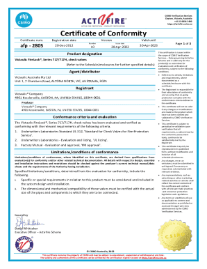Fillable Online afp - 2805. Certificate of conformity Fax Email Print ...