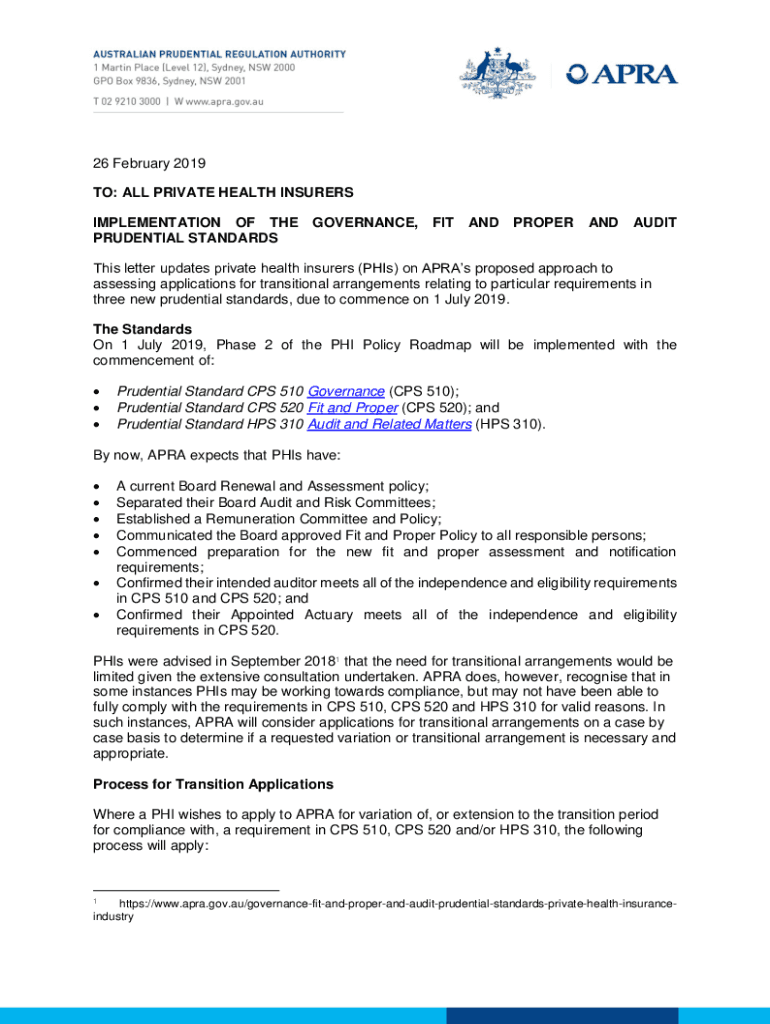 Fillable Online all private health insurers roadmap for apra's review ...