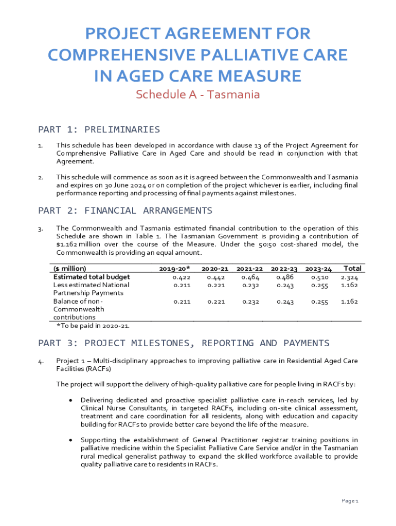 Fillable Online federalfinancialrelations gov Project Agreement for ...