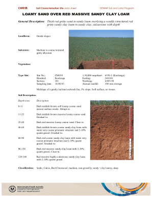 Fillable Online cm058 - loamy sand over red massive sandy clay loam Fax ...