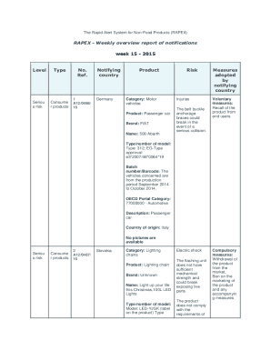 Fillable Online Rapex - Rapid Alert System for dangerous non-food ...
