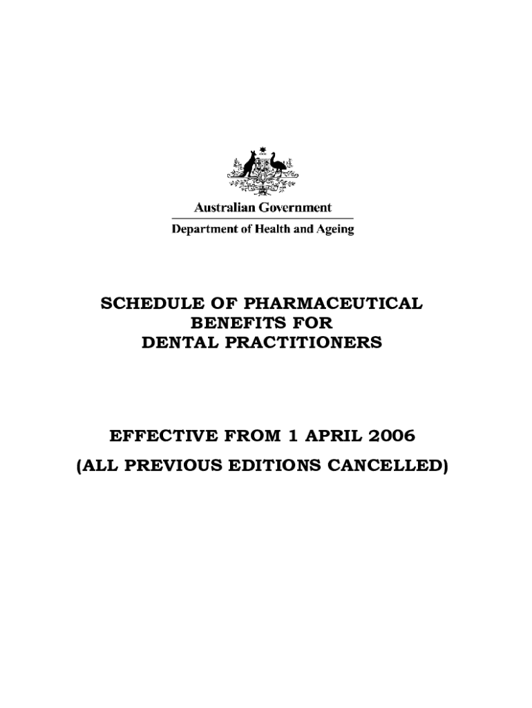 Fillable Online Schedule of Pharmaceutical Benefits for Dental ... Fillable Online Schedule of Pharmaceutical Benefits for Dental ...