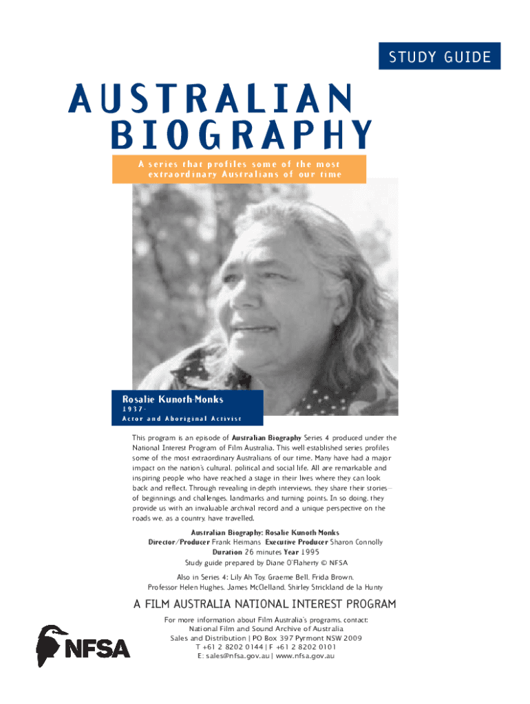 Fillable Online shop nfsa gov Famous Aboriginal people, activists ...