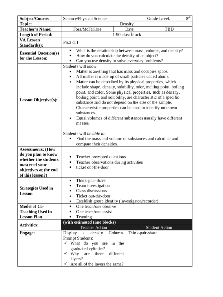 Welcome to Ms. Rowell's 8th Grade Physical Science Class! :D Doc Template | pdfFiller